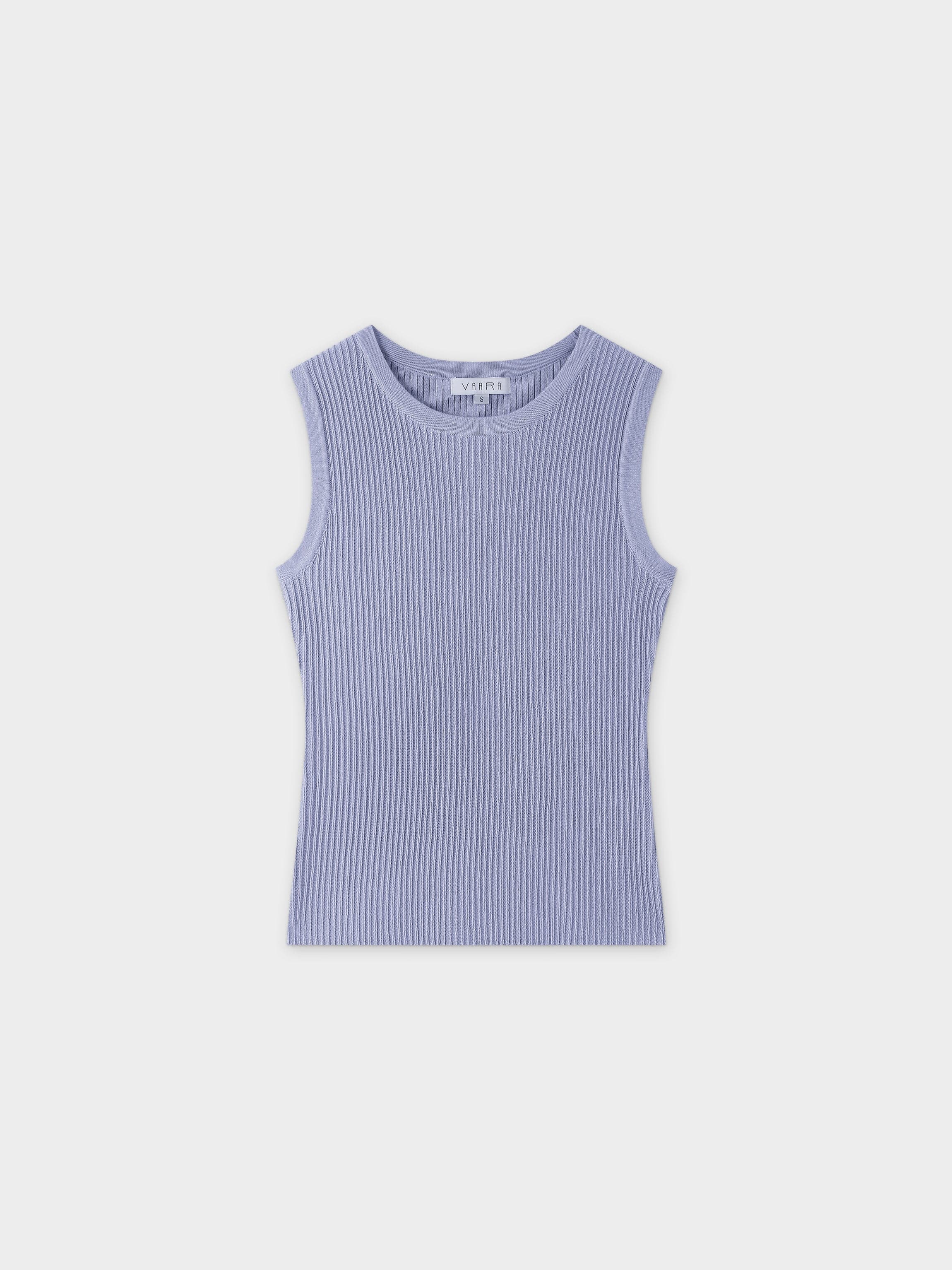 Sleeveless Ribbed Crew-Lavender – Fame Off Central